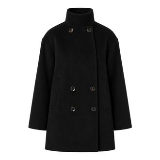 Max Mara Manteau court crois&eacute; - Femme - Manteaux - Noir - Taille: 40 FR