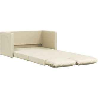 vidaXL Vidaxl - Canap&eacute;-lit 2 en 1 cr&egrave;me 112x174x55 cm similicuir