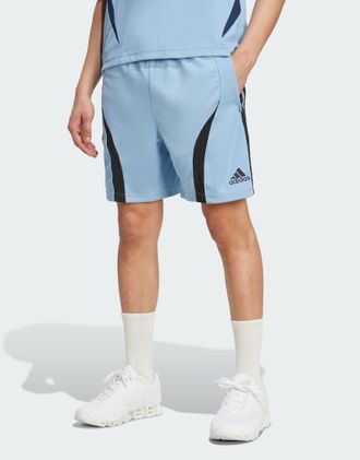 adidas Originals Teamgeist Adicolor - Shorts in Ash Blue/Schwarz-Blau