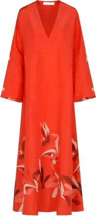 Raquel Diniz Lena Maxikleid mit V-Ausschnitt - Orange