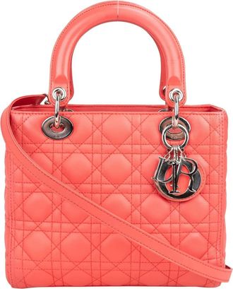 Dior Crossbody Bags - Christian Dior Quilted Leather Lady Dior Handbag - Gr. unisize - in Rot - f&uuml;r Damen