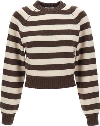 Sporty & Rich Pull en maille ray&eacute; Julietta - Femme - Pulls - Brun - Taille: 36 FR