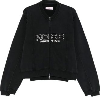 Martine Rose Homme, Sweatshirts et sweats à capuche, Noir, Taille: S Noir Lavé Rose Noire Zip Crew