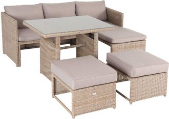 Sweeek Rattan Gartenm&ouml;bel Set - Reggiano Natur / Beige