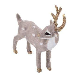 Cabilock Realistische Rentier Figur Weihnachtsdeko Kunststoff Skulptur Festliche Wohnkultur Innen Au&szlig;en Weihnachtsornament f&uuml;r Wohnbereich Terrasse