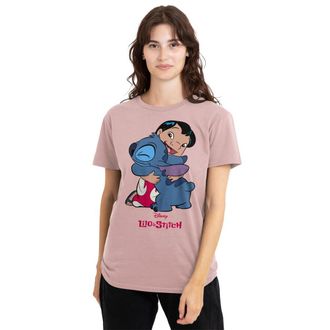 Lilo & Stitch Damen 90s Hug Ladies Shirt, Pink, Rosa, L EU