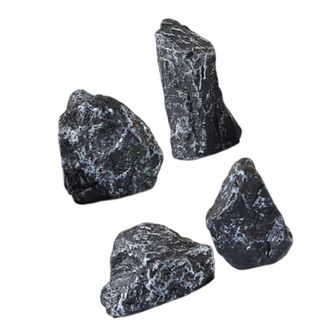 Artibetter 4 Stück Teiliges Miniatur Landschaftsdekor Künstliche Schwarze Felsen Deko Steine für Garten Bonsai Tisch Accessoire Langlebig Detailreich Realistisch