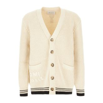 Ami Homme, Pulls, Beige, Taille: XS Logo Knit Cardigan