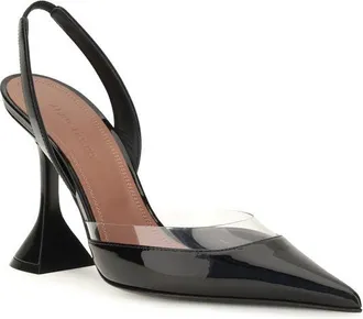 Amina Muaddi Lara Slingback Heel - Black