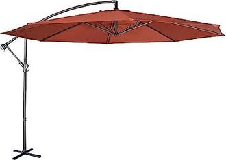 Alice's Garden Parasol d&eacute;port&eacute; &Oslash;350cm - Hardelot - Coloris Terracotta. structure anthracite. manivelle anti-retour