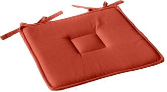 Enjoy Home Stuhlkissen, flach, Terrakotta, quadratisch, 40 x 40 cm, 100% Baumwolle, Befestigung mit Bändern, ideal für eine Bequeme Sitzfläche, Kollektion Panama