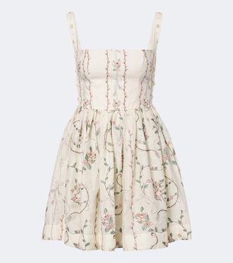 Agua Bendita Robe Mielero en lin &agrave; fleurs