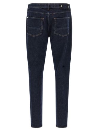 Stone Island Mens Blue Cotton Straight-Leg Jeans Clothing