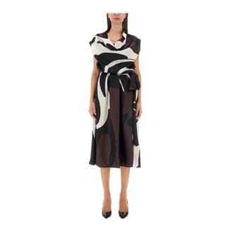 Kiton Kleid mit abstraktem Print und Wasserfallausschnitt - - Dresses - Damen - Mehrfarbig - XS