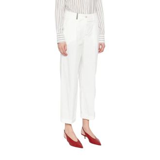 PESERICO Femme, Pantalons, Blanc, Taille: 38 FR Pantalon Pliss&eacute;