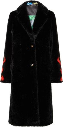Philipp Plein Femme, Manteaux, Noir, Taille: 40 FR Coat Long Lil Monsters Gang