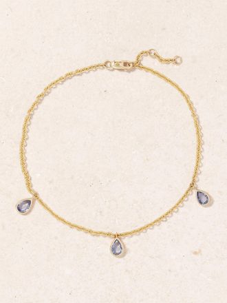 42 Suns Fußkettchen Aus 14 Karat Gold Mit Tansaniten