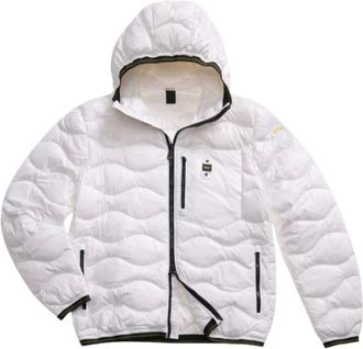 Blauer Herren, Jacken, Weiß, LGröße