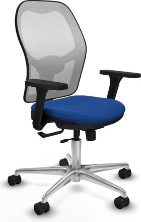 Piqueras y Crespo Jorquera Rollstuhl mit 3D-Armen, h&ouml;henverstellbare Lendenwirbelst&uuml;tze, ausgestattet mit Syncro/Traslack und injiziertem Schaumstoff, Wei&szlig;/Blau