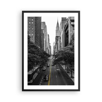 Arttor Wandposter Art Prints 50x70cm Poster Schwarzrahmen Broadway New York K&uuml;che Wanddeko Bild Wand Kunstdruck Deko Wandbilder Dekoration Wohnzimmer Schlafz