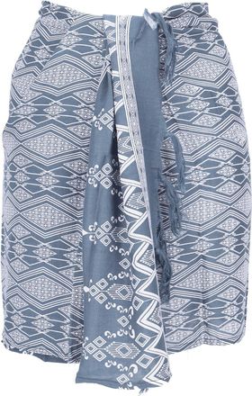 Guru Shop Schmaler Bali Sarong, Wickelrock, Sarongkleid, Schal - Raute/taubengrau, Herren/Damen, Synthetisch