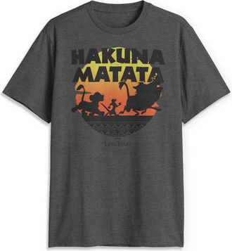 Disney Herren Lion King Gang Hakuna Matata Sunset Graphic T-Shirt Hemd, Zeichen Htr, Mittel