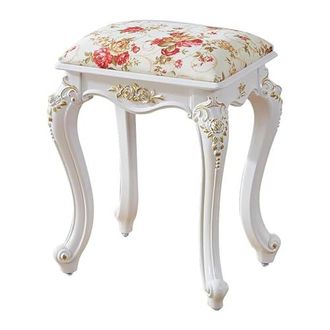Generic Tabouret de Coiffeuse Rond et rectangulaire Vintage avec si&egrave;ge Ottoman, Style Victorien, Hauteur dassise: 43cm