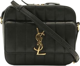 Saint Laurent Pre-owned Vicky Sac Bandouli&egrave;re en Cuir - Femme - Pre-owned - Noir - Taille: ONE Size
