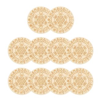 Generico Getränkehalter, 10 Stück aus Holz, Untersetzer mit geometrischem Muster, für Tee, Kaffee, Haus, Küche, Esszimmer, Schreibtisch, Wohnzimmer, Bar, Einwe