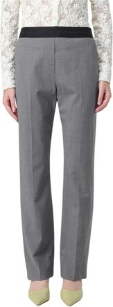 Msgm Msgm, Femme, Pantalons, Gris, Taille: 38 FR Straight Leg Wool Pantalons