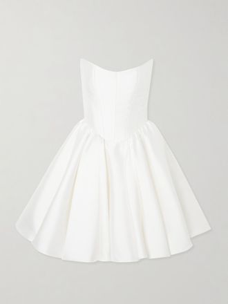 Halfpenny London Juno Tr&auml;gerloses Minikleid Aus Mikado - Elfenbein