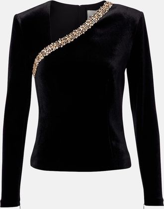 Roland Mouret Top aus Samt mit Kristallen