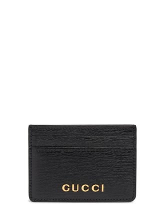 Gucci Kartenh&uuml;lle Aus Leder gucci Script