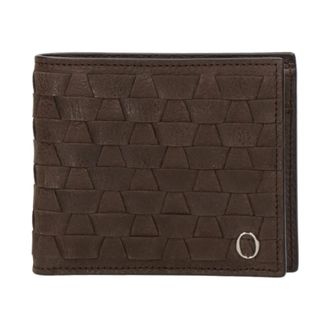 Orciani Braunes Lederportemonnaie mit Webmuster - - Accessories - Herren - Braun - ONE SIZE