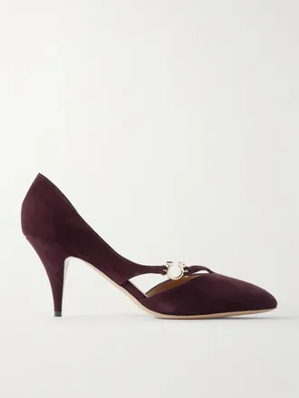 Ferragamo Escarpins En Daim Moreen 70 - Bordeaux