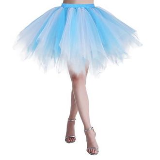 Generic Jupe courte en tulle pour femme - Jupe tutu - Jupe en tulle - Costume de carnaval - Multicolore - Tutu de ballet - Mini jupe en maille - Jupe de danse