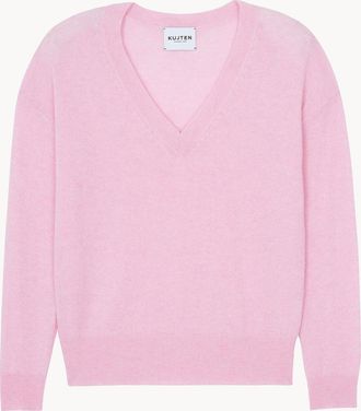 Kujten Pull cachemire col V boyfriend - Pull Wendy Plain