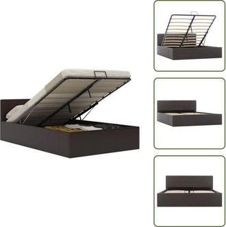 vidaXL Bett mit Bettkasten Hydraulisch Grau Kunstleder 140x200 cm - Doppelbett - Bettsofa - Boxspringbett - Schlafraumgestaltung - Moderner Stil