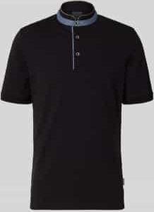 Bugatti Regular Fit Poloshirt mit Stehkragen und Logo-Stitching