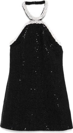 Self Portrait Boucl&eacute;-Minikleid mit Perlenbesatz - Schwarz