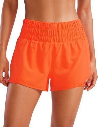 CRZ YOGA 2 - en - 1 Short de Course avec Poches pour Femme Orange Fluo 36