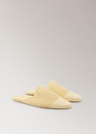 Mango Chaussons ouverts &agrave; larri&egrave;re crochet jaune pastel - Femme - 36 - MANGO
