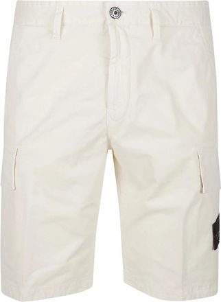 Stone Island Homme, Shorts, Blanc, Taille: W34 Slim Bermuda