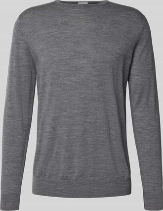 Profuomo Pullover aus Merinowolle mit Rundhalsausschnitt