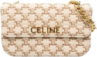 Celine Sac &agrave; bandouli&egrave;re vintage Pre-owned en toile - Femme - Pre-owned - Beige - Taille: ONE Size