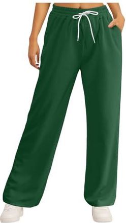 Generic Pantalon Droit Femme Taille Elastique- Pantalon Sport Femme avec Cordon De Serrage Poches Ample Sweatpants DéContracté Quotidien Classique Basique Pan