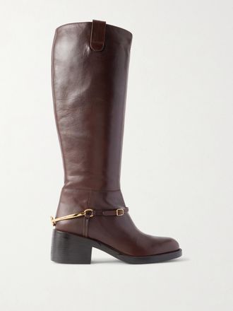 Chlo&eacute; Bottes En Cuir &Agrave; Ornements Dakota - Marron