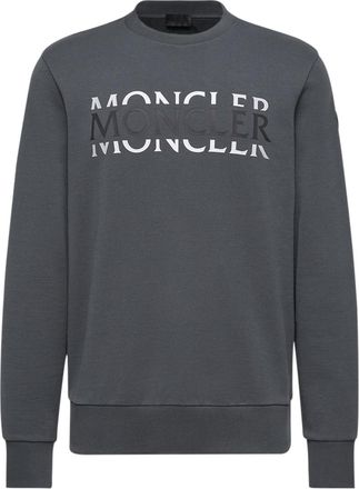 Moncler Moncler Logo Cotton Jersey Long Sleeve T-shirt, Men, Gray, Size: 3xl