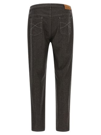 Brunello Cucinelli Virgin Wool Flannel Trousers - Gray