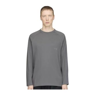 Yohji Yamamoto Oversized Gradient Stripes Langarm-T-Shirt - - Tops - Herren - Grau - S
